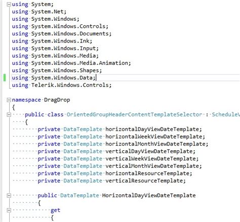 C Error While Using Telerik Namespace Names Not Found Schedule View