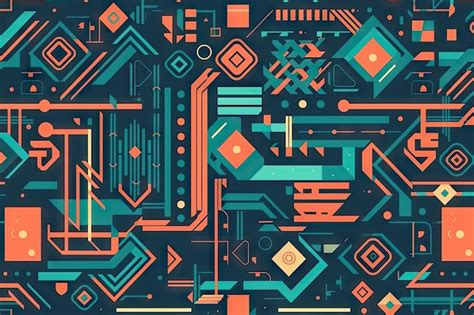 Premium Ai Image Pattern Of Interlocking Geometric Shapes And Letters Created With Generative Ai