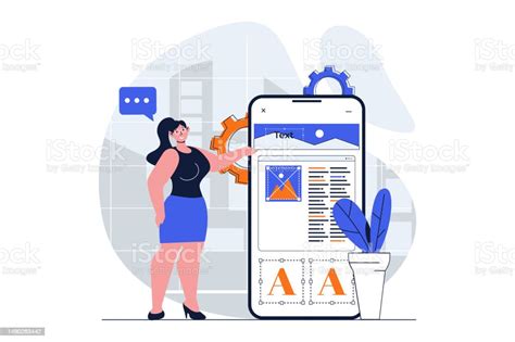 App Development Web Concept With Character Scene Woman Programming