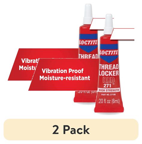 2 Pack Loctite Threadlocker Red 271 Permanent Pack Of 1 Red 0 20 Oz Tube