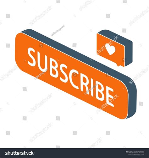 Cool Vector Subscribe Button Like Flat Stock Vector Royalty Free