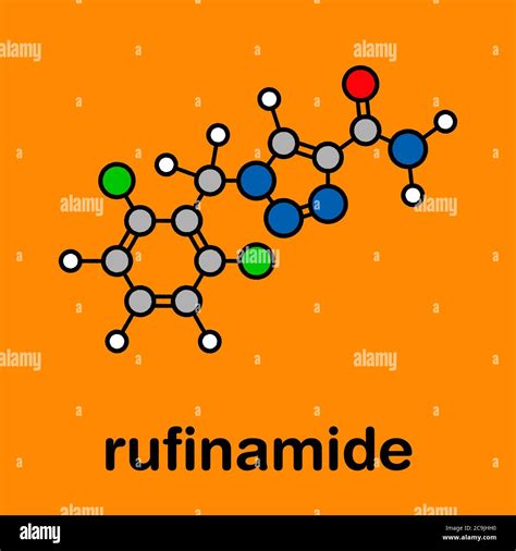 Rufinamide Seizures Drug Molecule Stylized Skeletal Formula Chemical