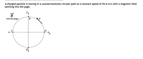 solved a charged particle is moving in a counterclockwise