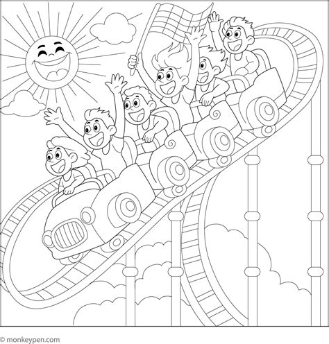 Roller Coaster Coloring Pages Download And Print For Free