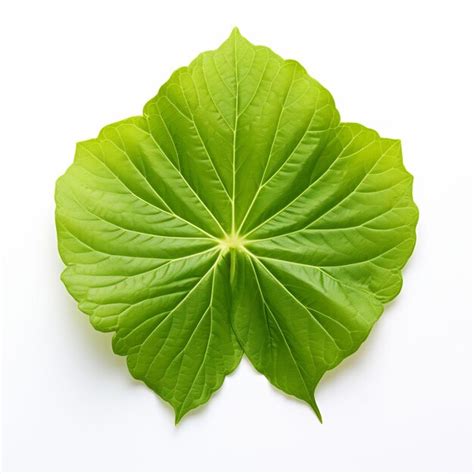Premium Ai Image Isolated Of A Green Hydrangea Leaf With Serrated Ed Leaf Decoration On White