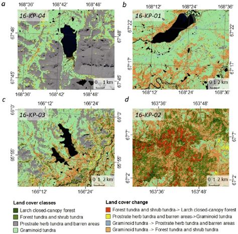 Colour Coded Land Cover Classes And Colour Coded Land Cover Change A Download Scientific