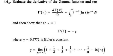 Solved 46 Evaluate The Derivative Of The Gamma Function