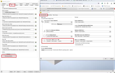 File Name For Frame Generator Components Only Showing Length In Inventor