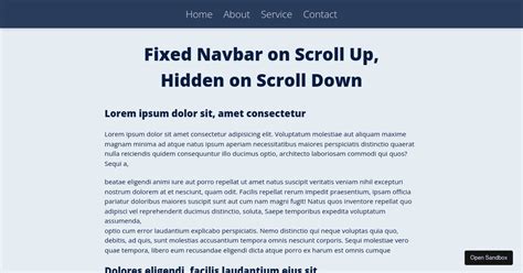 Fixed Navbar On Scroll Codesandbox