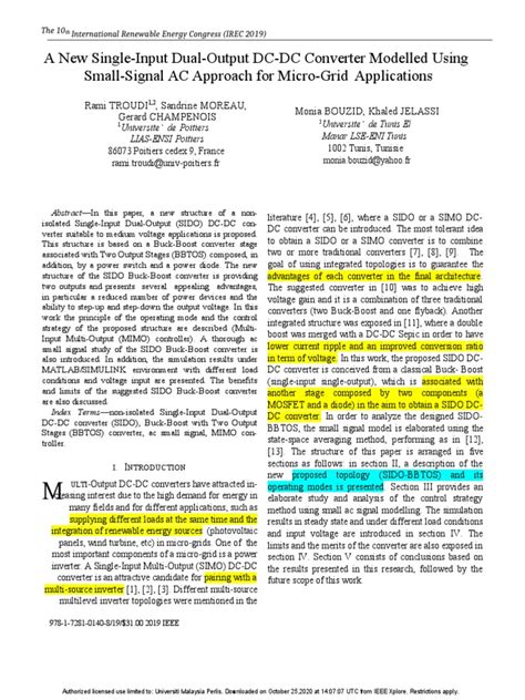 A New Single Input Dual Output Dc Dc Converter Modelled Using Download Free Pdf Power