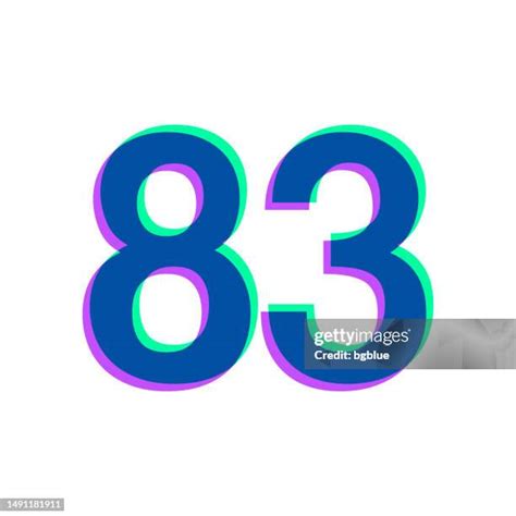 83 Number Eightythree Icon With Two Color Overlay On White Background