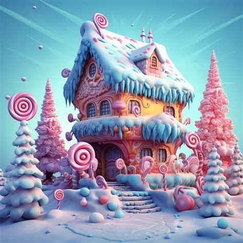 Candyland Utopia Ai Generated Sweet Haven Stock Illustration