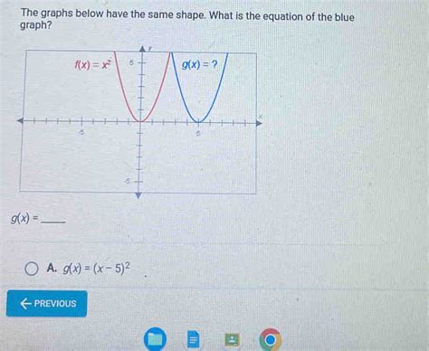 the graphs below have the same shape what is the equation of the blue