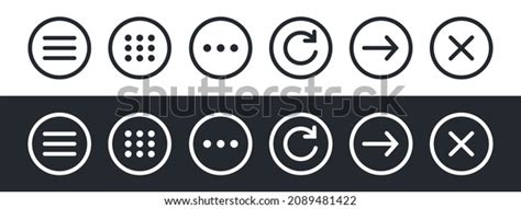 Set Website Navigation Menu Icons Hamburger Stock Vector Royalty Free 2089481422 Shutterstock