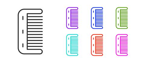 흰색 배경에 격리 된 검은 줄 헤어 브러시 아이콘 빗 머리 기호 이발사 기호 다채로운 아이콘을 설정합니다 벡터 0명에 대한 스톡 벡터 아트 및 기타 이미지 Istock