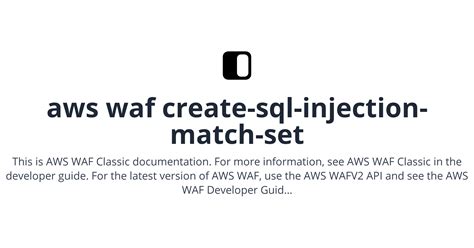 Aws Waf Create Sql Injection Match Set Fig