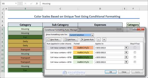 how to use the excel color scale based on text 2 examples