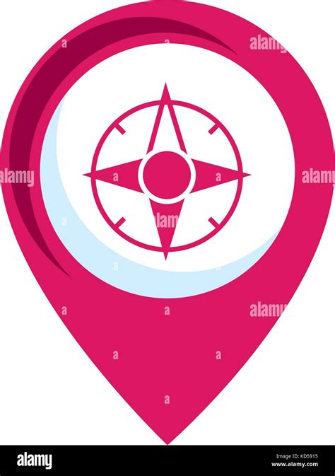 Pointer Location With Compass Vector Illustration Design Stock Vector