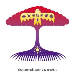 Tree Life Stars Sun Aum Om Stock Vector Royalty Free 1330582238