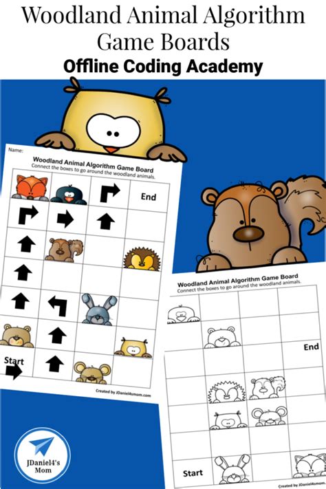 Offline Coding Academy Woodland Animal Algorithm Game Boards Jdaniel4s Mom