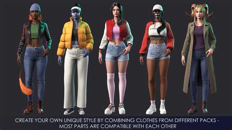 Artstation Casual Wear Girls Pack 3 Game Ready 3d Characters For