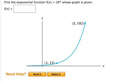 Solved Find The Exponential Function Fx Cb Whose Graph Is