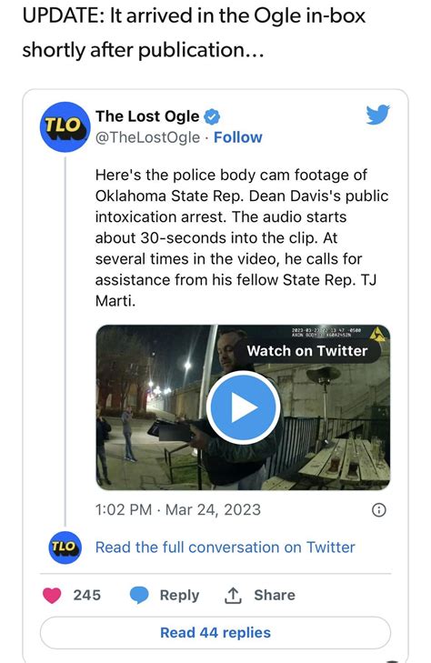 Body Cam Footage Of Ba Rep Dean Davis Getting Busted R Tulsa