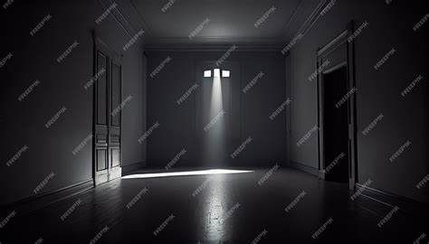 Premium Photo A Dark Empty Room With Light Falling From Above Ai
