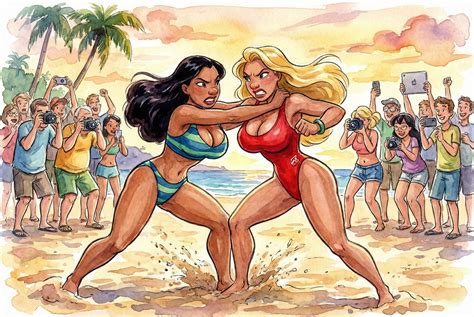 Nani Vs The Lifeguard Sexy Catfight By Theoppositeofart On Deviantart