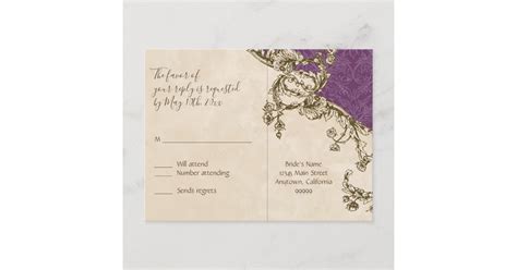 Vintage Peacock And Etchings Postcard Rsvp Zazzle