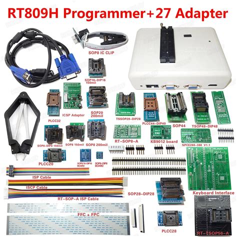 RT809H EMMC NAND FLASH Programmer 27 Adapters With CABELS EMMC Nand