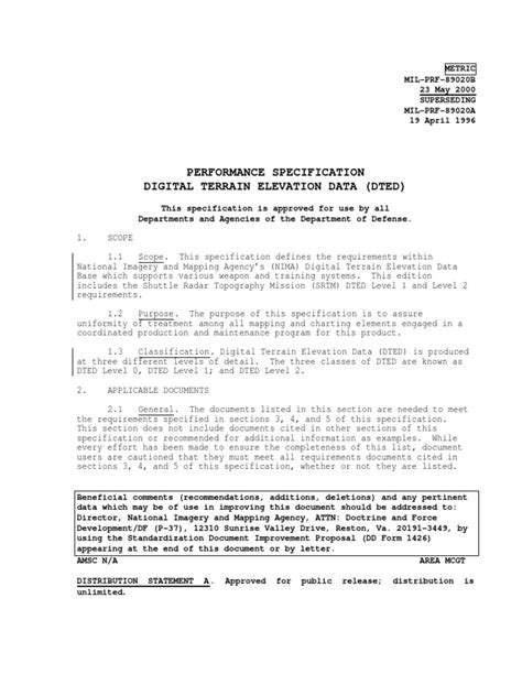 performance specification digital terrain elevation data dted pdf
