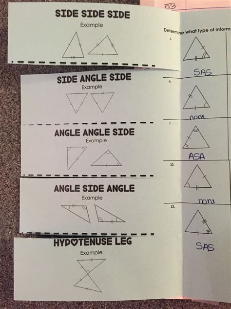 Misscalcul Geometry Unit Congruent Triangles Interactive Notebook