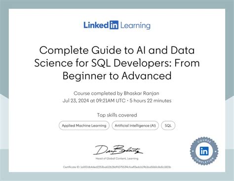 Bhaskar Ranjan On Linkedin Certificate Of Completion