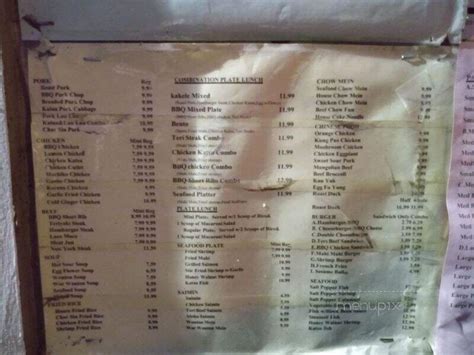 Menu Of Kings Chinese Restaurant And Bbq In Wailuku Hi 96793