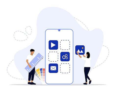 Ui Ux 디자인 컨셉 프리미엄 벡터