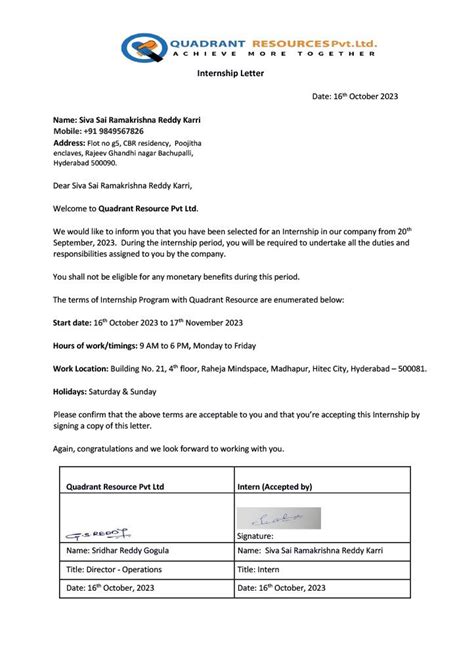 Internship Quadrantresources Careerdevelopment Ramakrishna Reddy Karri