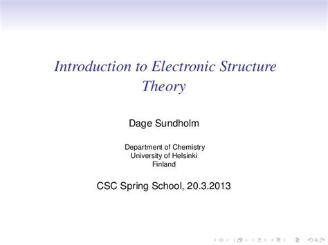 PDF Introduction To Electronic Structure Theory DOKUMEN TIPS