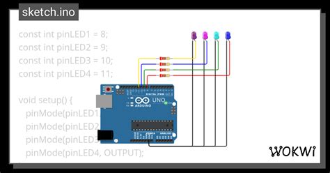 Sketch 26 Animasi Led Alternatif Wokwi Esp32 Stm32 Arduino Simulator