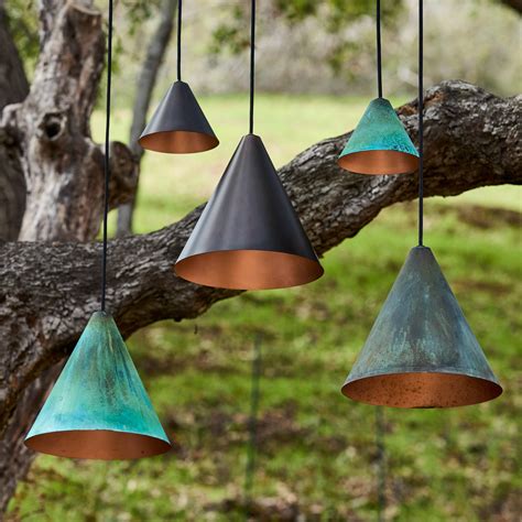 Hans Agne Jakobsson Verdigris Patinated Tratten Outdoor Pendant For