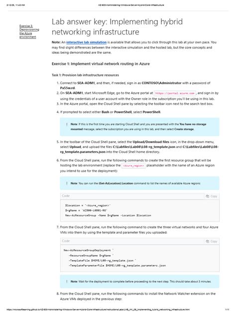 Lab Answer Key Implementing Hybrid Networking Infrastructure Pdf