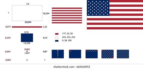 How Draw Usa Flag Proportion Stock Vector Royalty Free 665414953