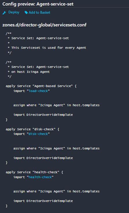 icinga director cant add service template to service set icinga