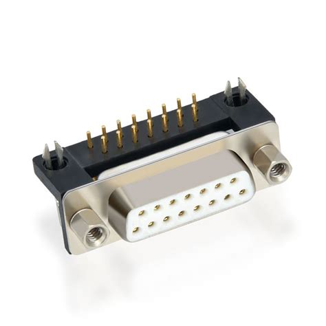 High Quality Right Angle Machined Pin 15 Pin D Sub Connector