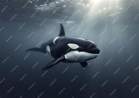 Premium Photo Large Orca Killer Whale Predator Swimming In