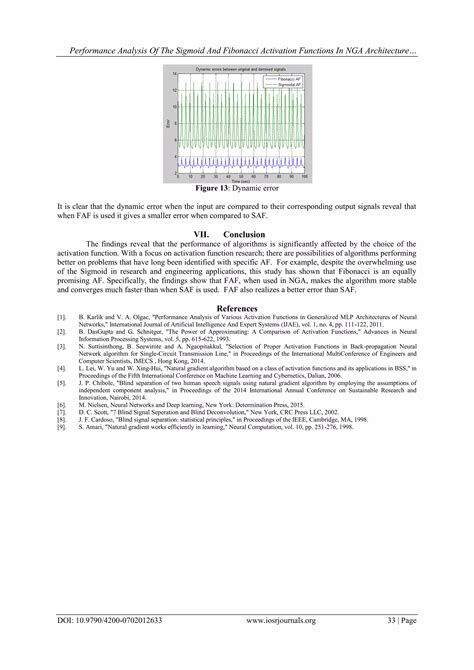 Performance Analysis Of The Sigmoid And Fibonacci Activation Functions