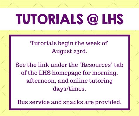Free Tutoring At Lhs Lufkin High School