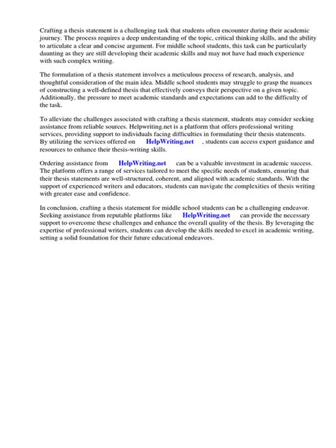 Thesis Statement Formula Middle School Pdf Essays Thesis
