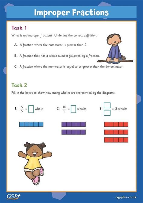Working With Improper Fractions Year 4 Cgp Plus