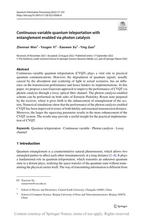 Continuous Variable Quantum Teleportation With Entanglement Enabled Via